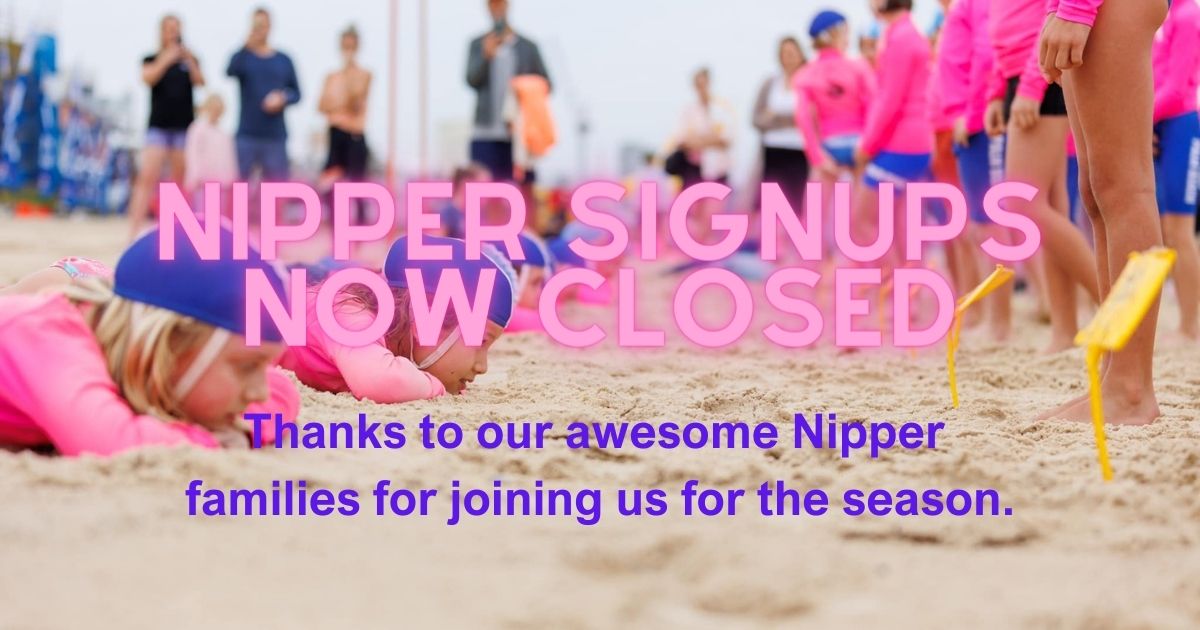 Nipper memberships now closed - Surf Lifesaving Club